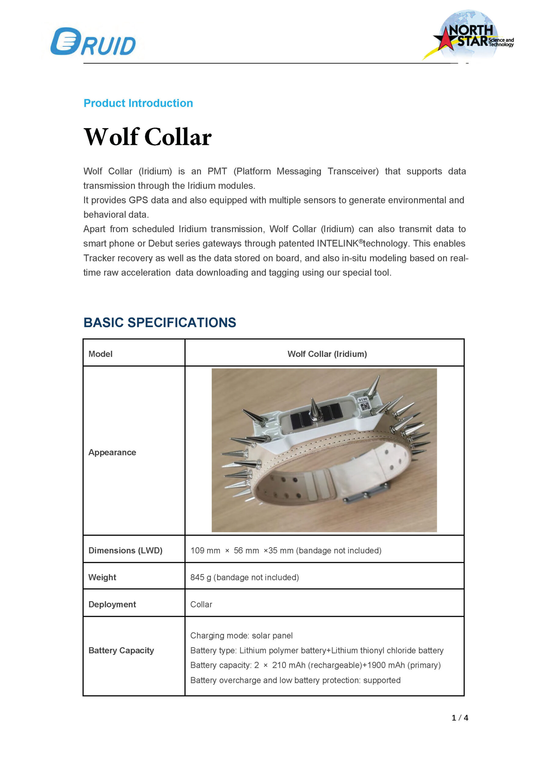 Wolf Collar – North Star Science and Technology